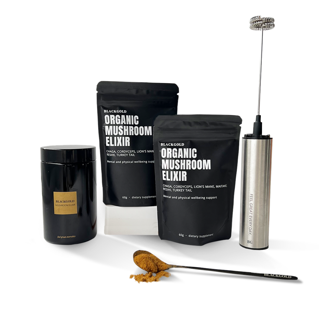 Ultimate Starter Kit - 60 Servings of Mushroom Elixir – Blackgold ...